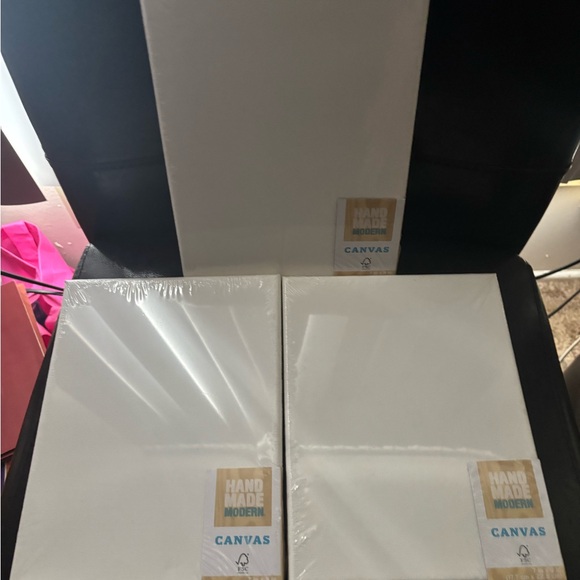 Other | 3 X Hand Made Modern White Canvas 7 In X 9 In | Poshmark